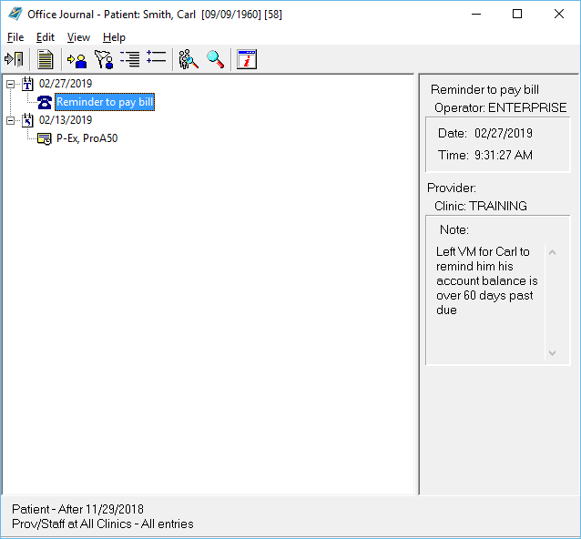 Tracking Patient Contacts through the Office Journal | Dentrix ...
