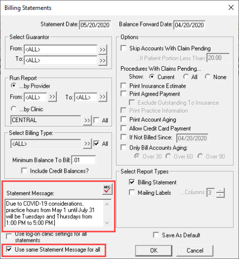 Adding Customized Notes to your Billing Statements | Dentrix Enterprise ...