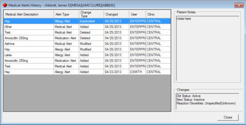 Viewing Medical Alerts History | Dentrix Enterprise Blog